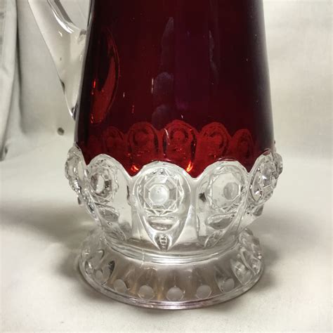 Vintage Eapg Ruby Flash Pitcher Elson Glass Etsy