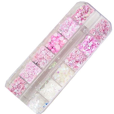 Lentejuelas Brillantes Rosas Y Blancas Para Maquillaje De U As