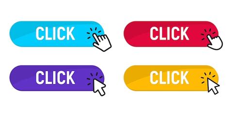 Premium Vector Click Here Button Click Cursor