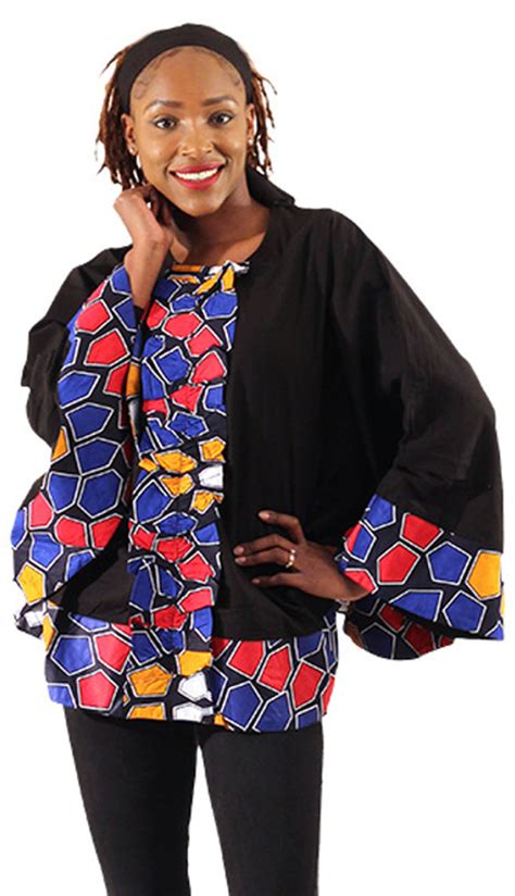 Upscale Heritage C Wk391 B African Print Accent Poncho