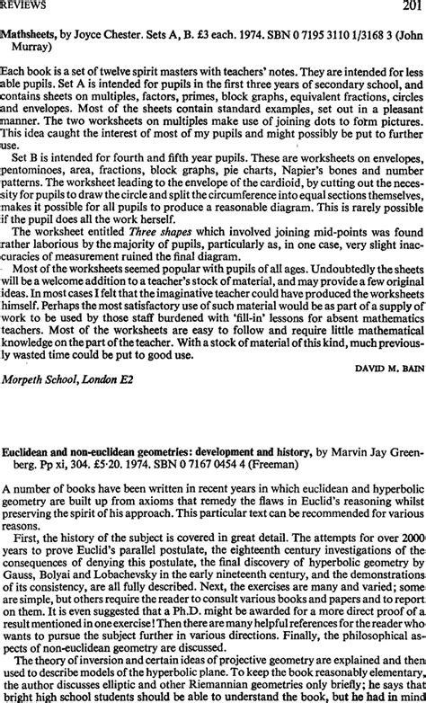 Euclidean And Non Euclidean Geometries Development And History By Marvin Jay Greenberg Pp Xi