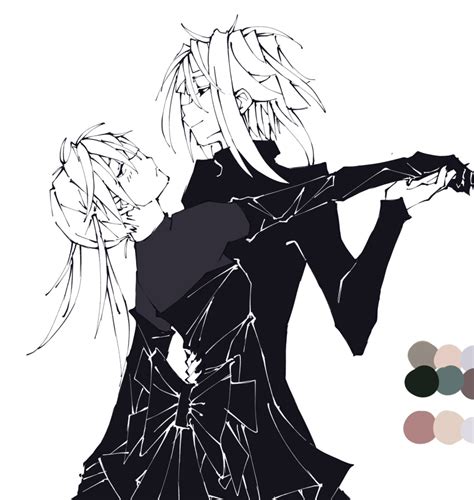 Safebooru 1girl 1other Alternate Costume Black Dress Black Eyes Black