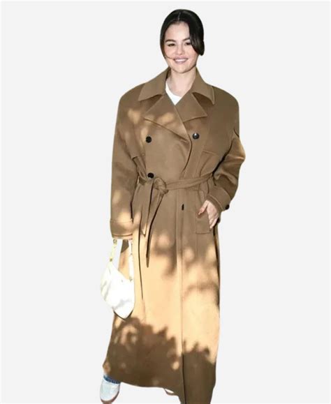 Selena Gomez Oversized Brown Wool Coat Selena Gomez Coat