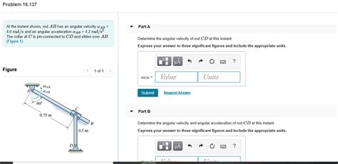 Solved Problem Part A At The Instant Shown Rod AB Chegg