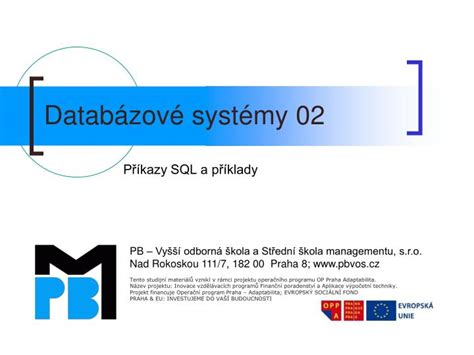 PPT Databázové systémy PowerPoint Presentation free download ID