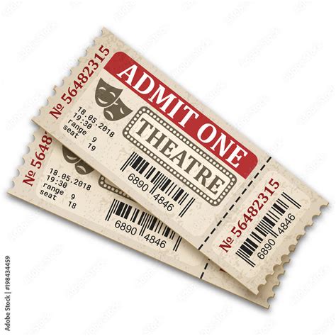 Theater Tickets In Retro Style Admission Tickets Isolated On White