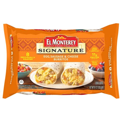 Save On El Monterey Signature Egg Sausage And Cheese Breakfast Burritos