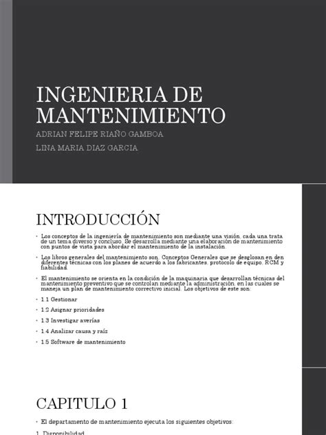 Ingenieria De Mantenimiento Pdf Ingeniería De Confiabilidad