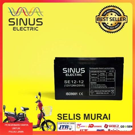 Jual Aki Sepeda Listrik SELIS MURAI 12V 12Ah Aki VRLA SINUS 12 15 Di