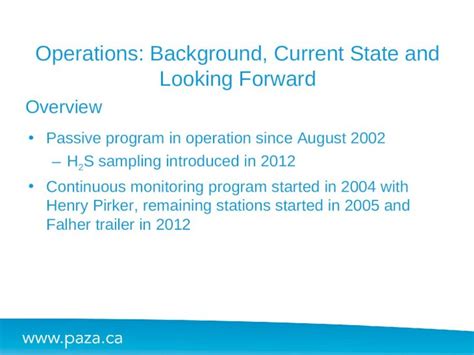 Ppt Overview Operations Background Current State And Looking