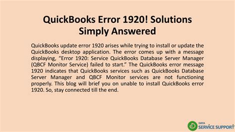 Ppt Quickbooks Error Solutions Simply Answered Powerpoint