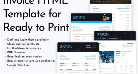 Digital Invoico Invoice Html Template For Ready Site Templates Ft