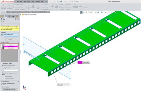 Using Solidworks ‘split Feature With Solidworks Sheet Metal