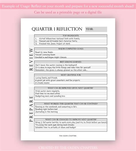 Goal Reflection Worksheet Printable Bundle Goal Worksheet Digital Goal Planner Month