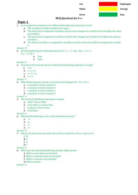 621 C Mcqs Ca Test 1 Multiple Choice Questions And Answers Mcq