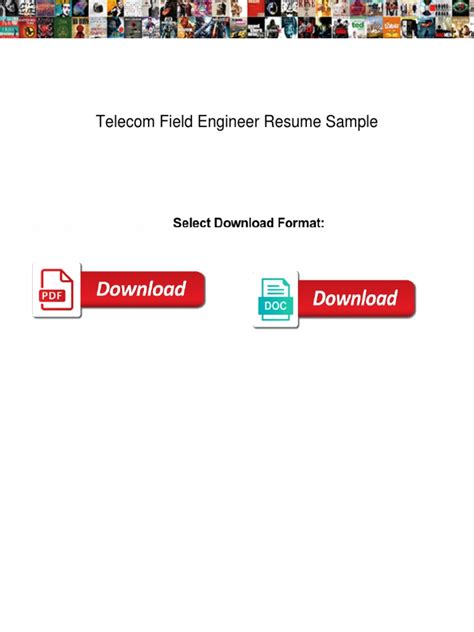 Telecom Field Engineer Resume Sample Pdf Résumé Telecommunications