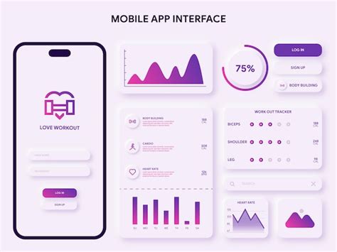 premium vector neumorphic mobile user interface kit template