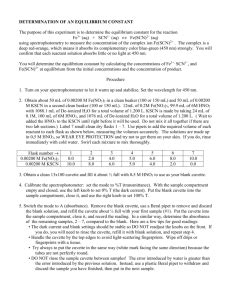 Spectrophotometric Equilibrium Constant Lab