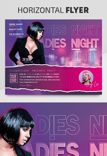 Pink Modern Ladies Night Premium Flyer Template Psd By Elegantflyer