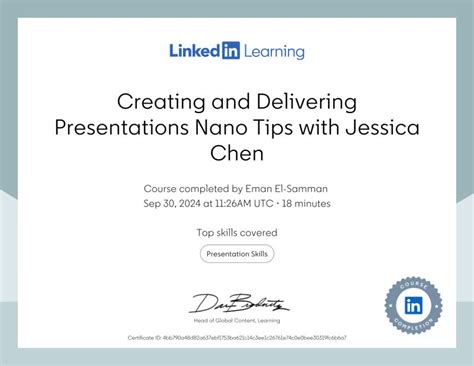 eman el samman on linkedin certificate of completion