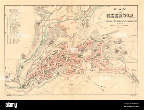 Segovia Plano Antiguo De La Cuidad Antique Towncity Plan Martin