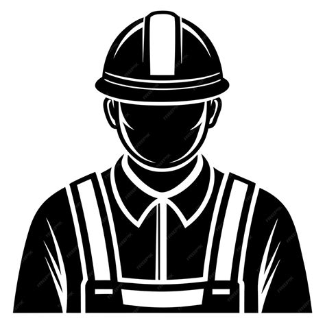 Black Silhouette Of A Construction Worker Carrying A Toolkit Premium
