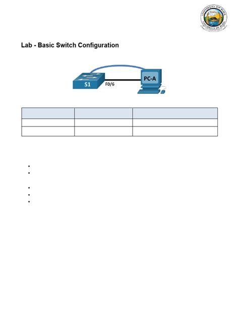 Lab 0 Basic Switch Configuration 1 Pdf Ip Address I Pv6