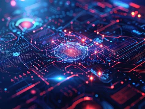 Futuristic Artificial Intelligence Interface With Glowing Digital