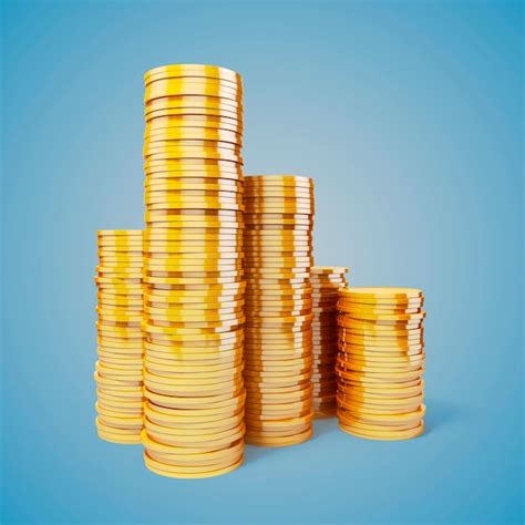Premium Photo 3d Gold Coins On Gradient Background
