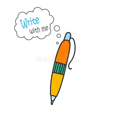 Pluma Del Garabato Objeto Del Vector Ilustración del Vector