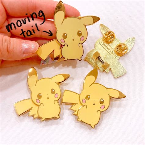 Pikachu Bobble Tail Enamel Pin Kiwishop