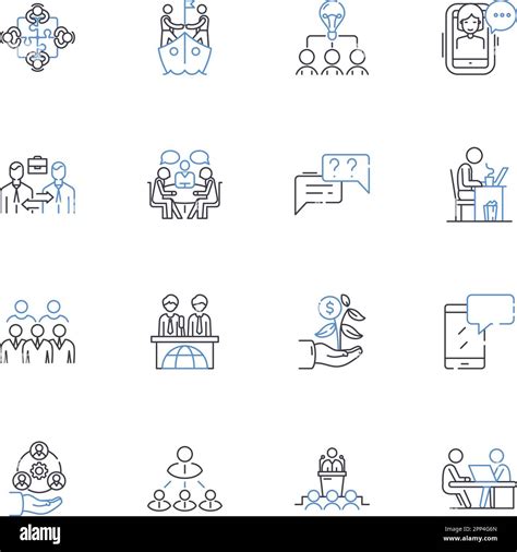 Strengthening Bonds Line Icons Collection Connection Trust Unity