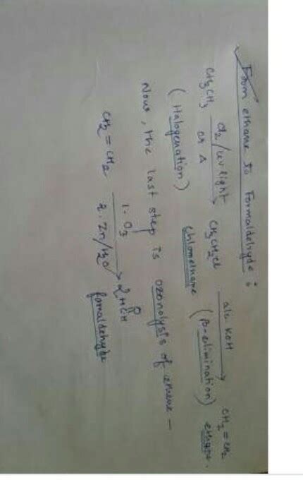 Conversion from ethane to methane - Brainly.in