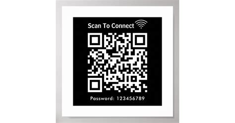 Wifi Scan To Connect Password Qr Code Black Poster Zazzle