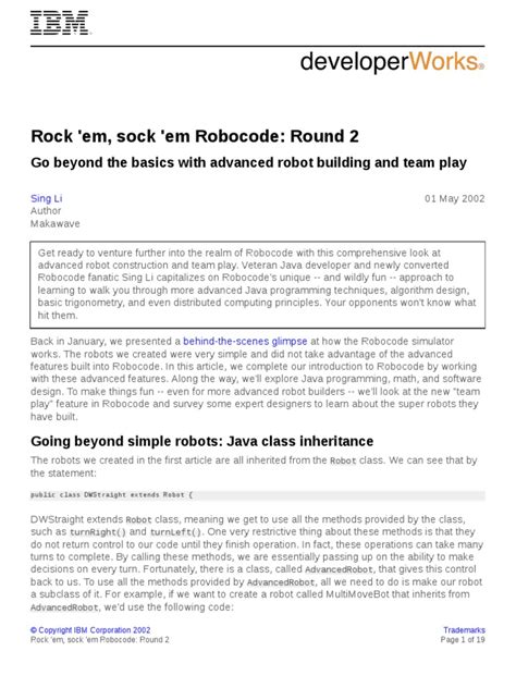 Robocode Advance Pdf Class Computer Programming Inheritance