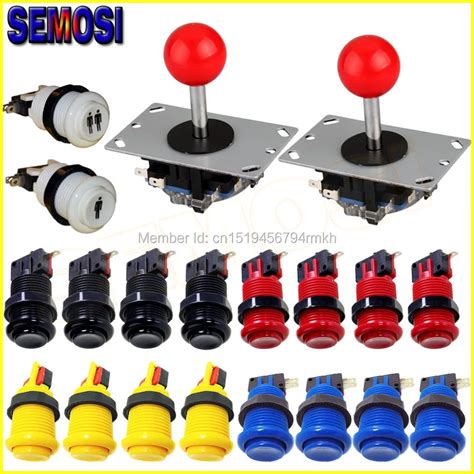 컨트롤 8 웨이 조이스틱 아케이드 세트 키트 2 플레이어 2 X Sanwa 조이스틱 16 X 푸시 버튼 아케이드 게임 컨트롤러