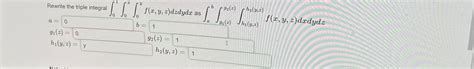 Solved Rewrite The Triple Integra N1nx0yf X Y Z Dzdydx Chegg
