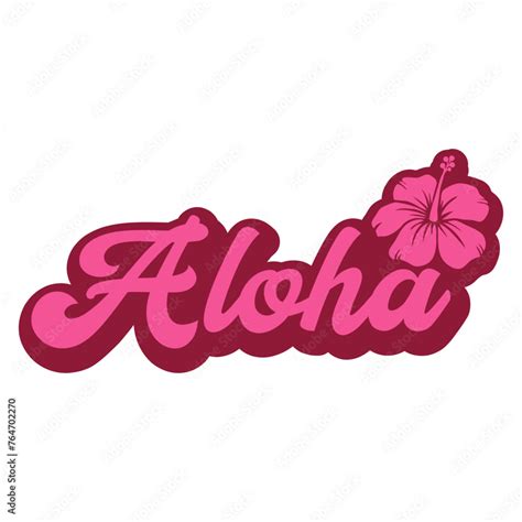 Logo vacaciones en Hawái Letras de la palabra hawaiana aloha en texto