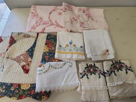 Assorted Pillowcases Some With Needlework