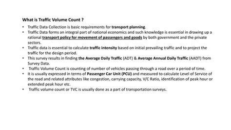 Traffic Volume Count Pptx Automotive