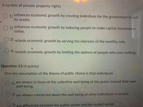 Solved A System Of Private Property Rights Enhances Economic Chegg