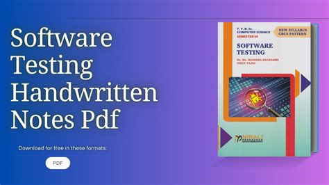 Software Testing Handwritten Notes Pdf Tybcs 6th Semester