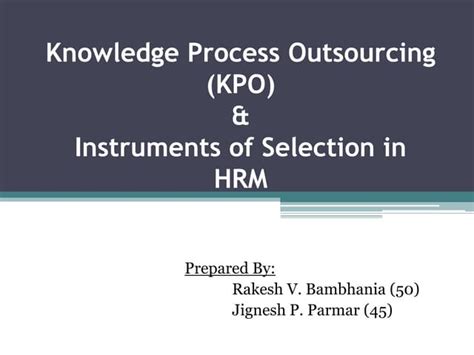 Knowledge Process Outsourcing Ppt Pptx