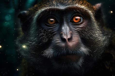 Premium AI Image Monkey Portrait Neural Network AI Generated