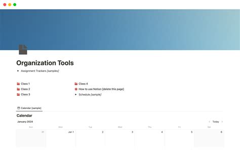 organization tools template by cin notion marketplace