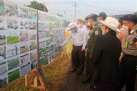 ရခိုင်ပြည်နယ်ဝန်ကြီးချုပ် ဒေါက်တာ အောင်ကျော်မင်း ရမ်းဗြဲမြို့နယ်ရှိ မိုးစပါးမျိုးစေ့ထုတ် စံပ