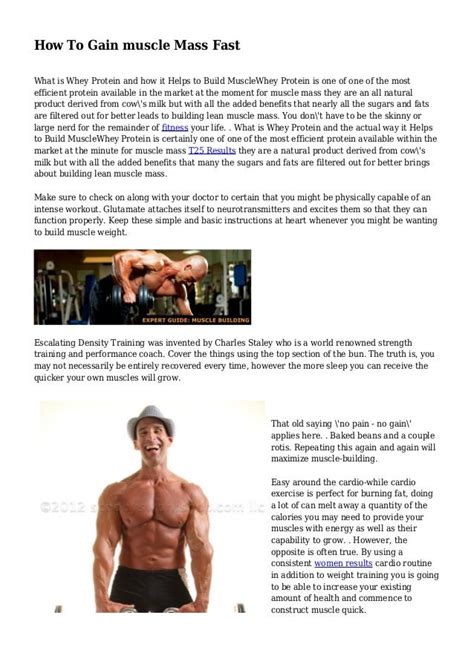 How To Gain Muscle Mass Fast