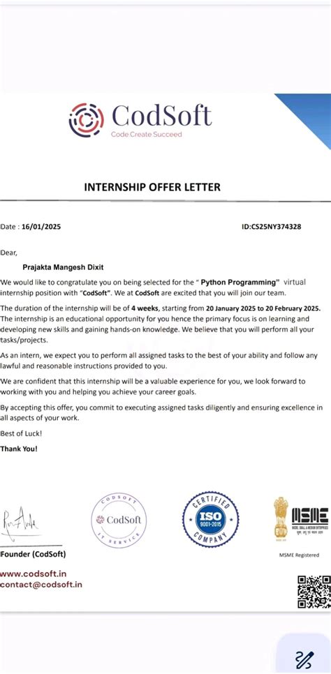 Codesoft Internship Pythonprogramming Prajakta Dixit