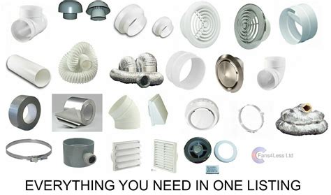 4 100mm Duct Fitting Ventilation For Extractor Fan System Bathroom