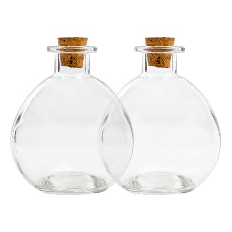 Cornucopia Round Glass Spherical Craft Set Potion Bottles With Corks 2